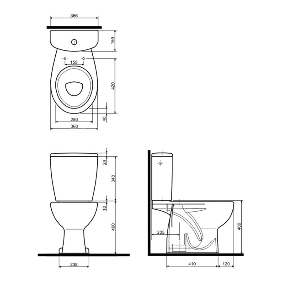 Sanitárna keramika a vane | WC kombi KOLO IDOL, spodný+ sedátko | eshop.ibv.sk